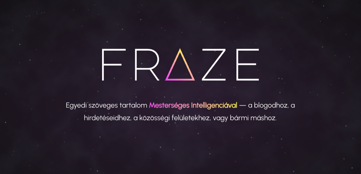 Fraze - Egyedi szöveges tartalom Mesterséges Intelligenciával